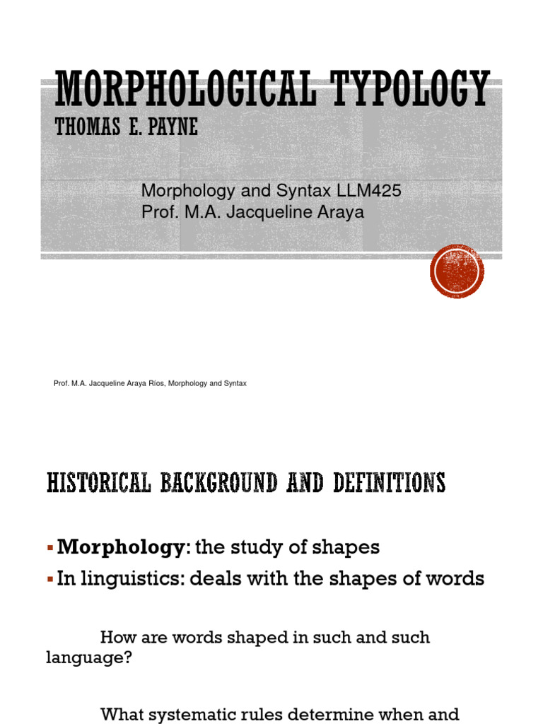 Morphological Typology | PDF | Morphology (Linguistics) | Word