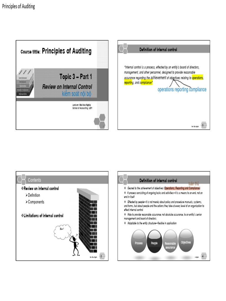 Topic 3 Internal Control System Part 1 Student | PDF | Internal Control | Risk