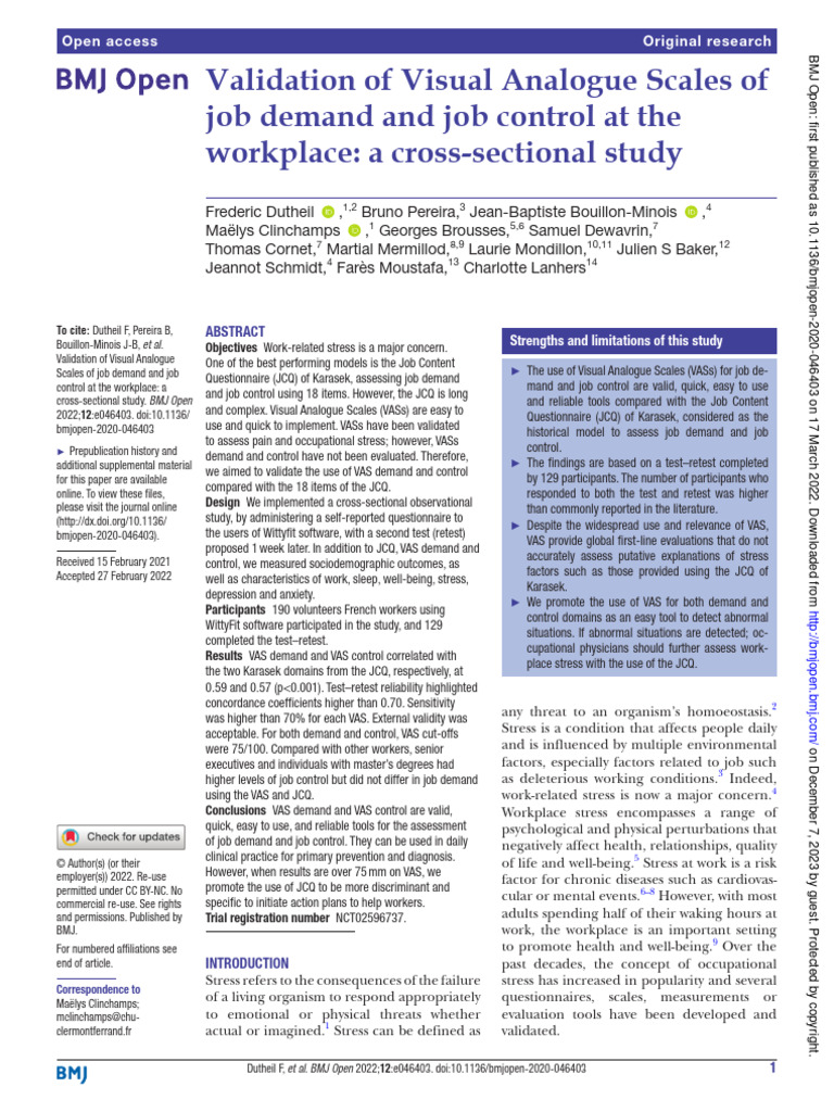 JCQ | PDF | Behavioural Sciences | Psychology