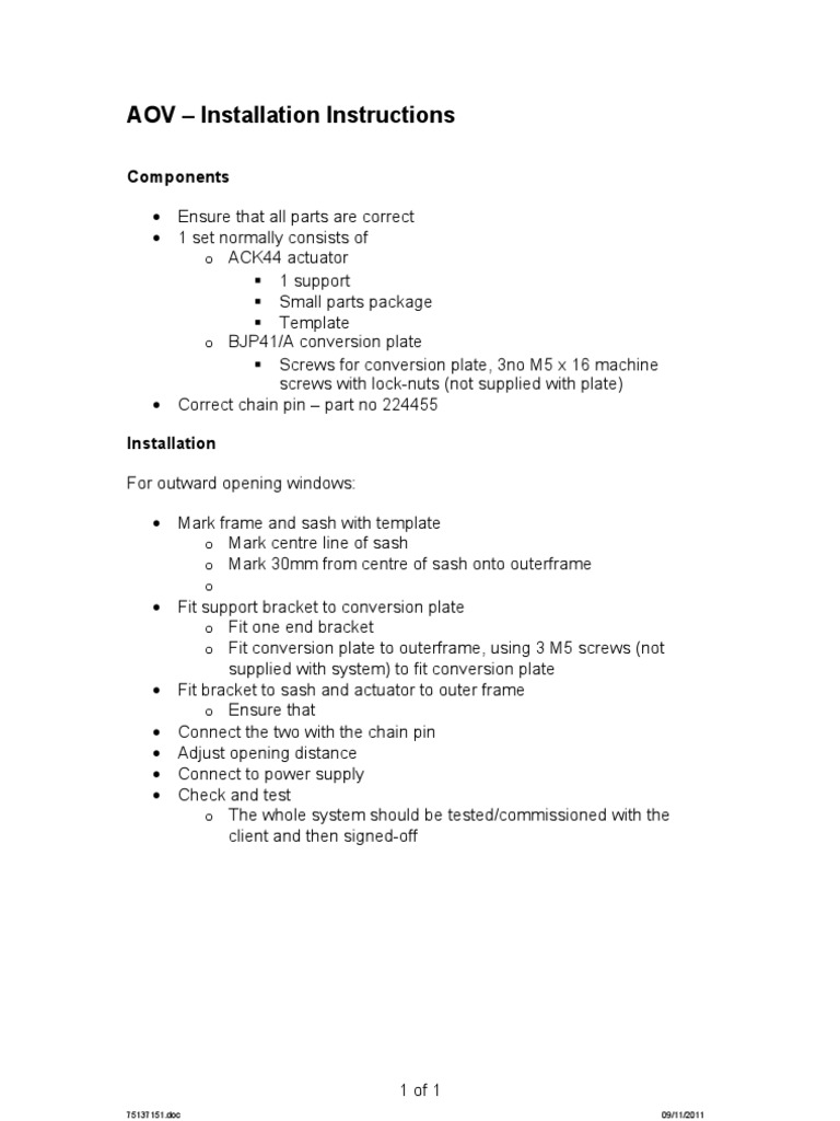 AOV Installations | PDF