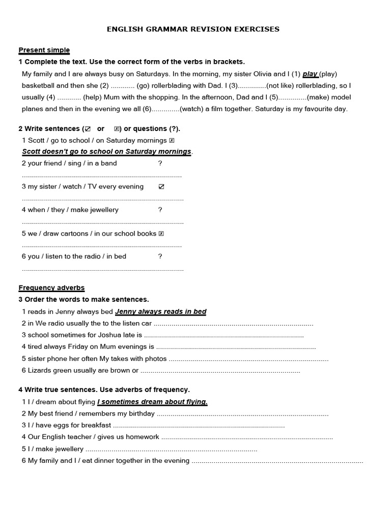 English Grammar Review | PDF | English Grammar | Adverb