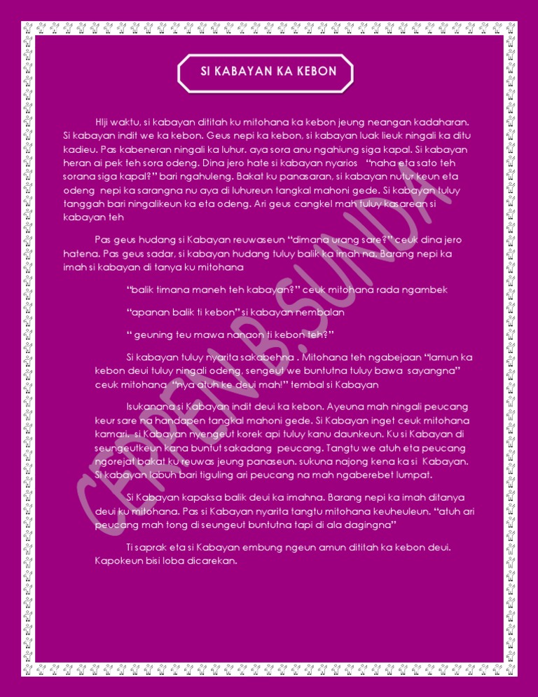 Si Kabayan dan Petualangan di Kebon | PDF