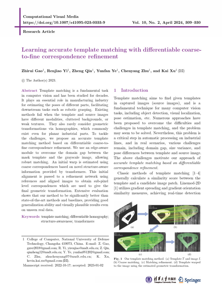 Template Matching With Differentiable Coarse-To-Fine Correspondence Refinement | PDF ...