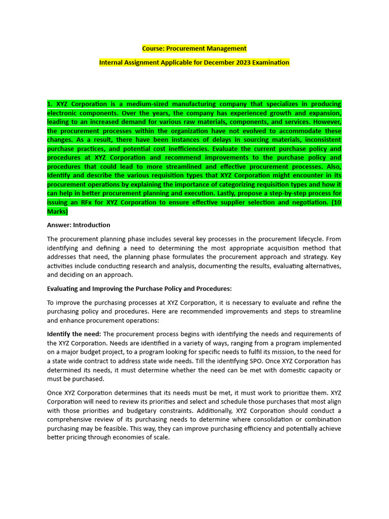 Procurement Management HRS | PDF | Procurement | Supply Chain