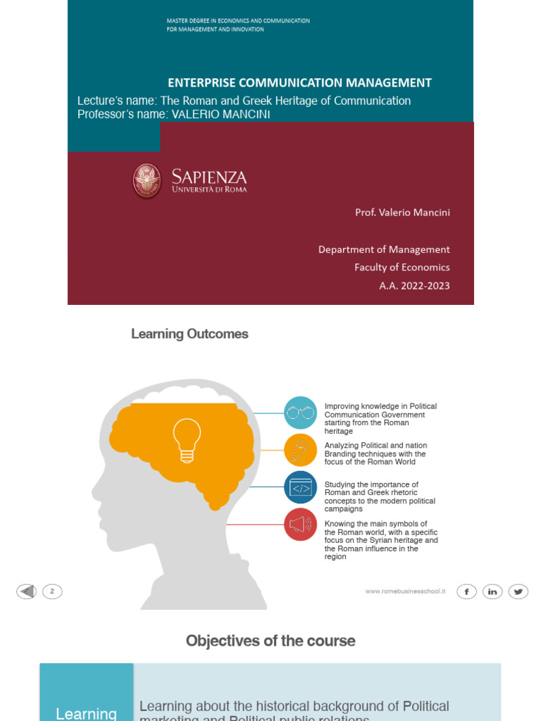 The Roman and Greek Heritage of Communication _ Prof Mancini 4 | PDF ...