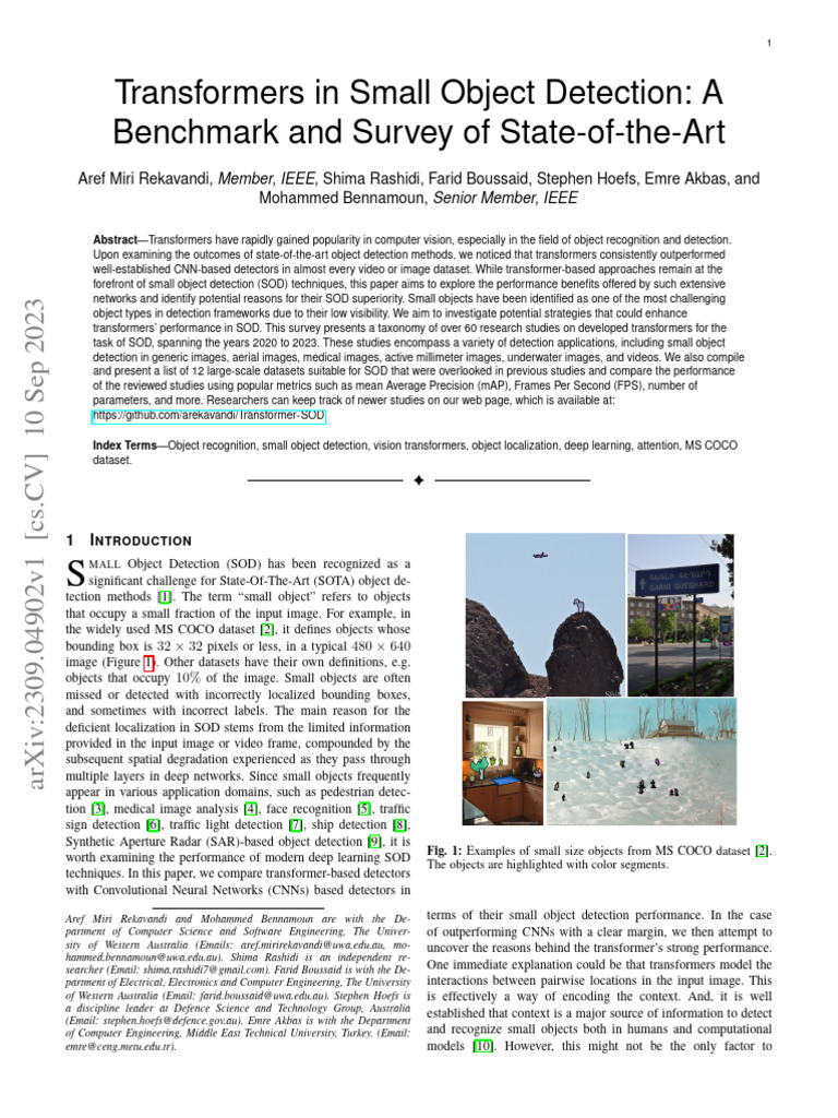 Transformers In Small Object Detection Sota Pdf Artificial