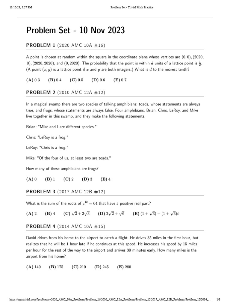 Hard Algebra Problems Mock #1 | PDF | Determinant | Matrix (Mathematics)
