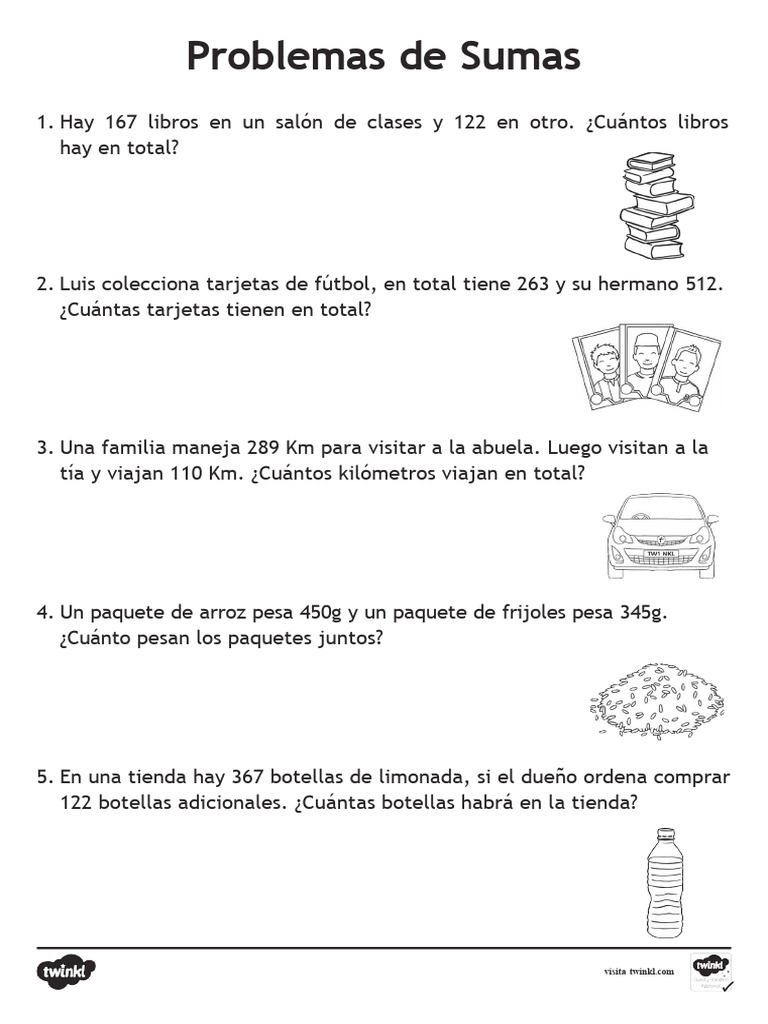 Problemas y Soluciones de Sumas | PDF | Cocina, comidas y vino