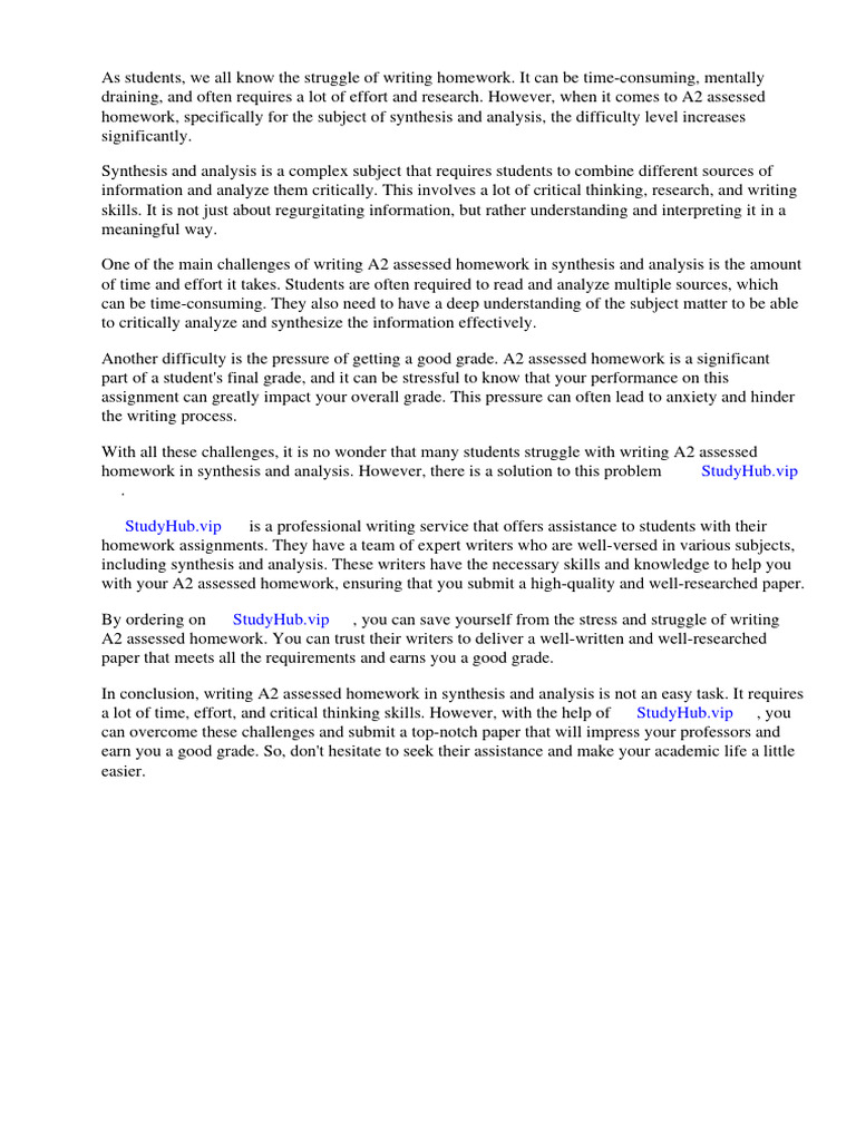 A2 Synthesis Homework Help | PDF | Multiple Choice | Question