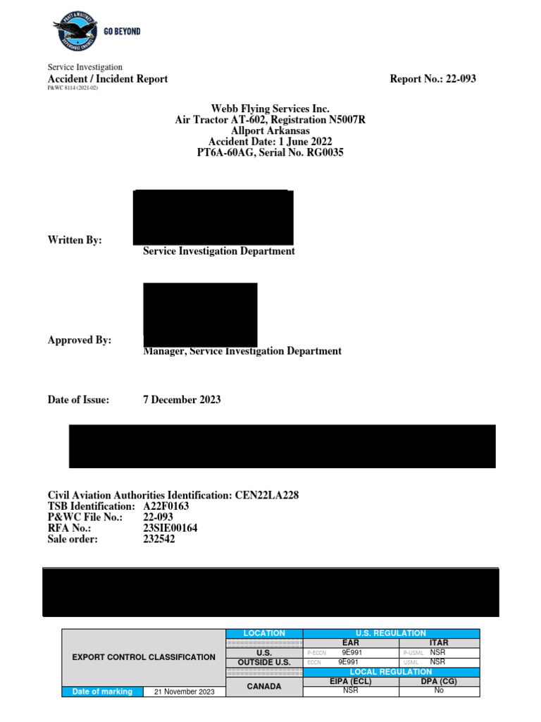 PWC Engine Examination Report Redacted-Rel | PDF | Filtration | Iron