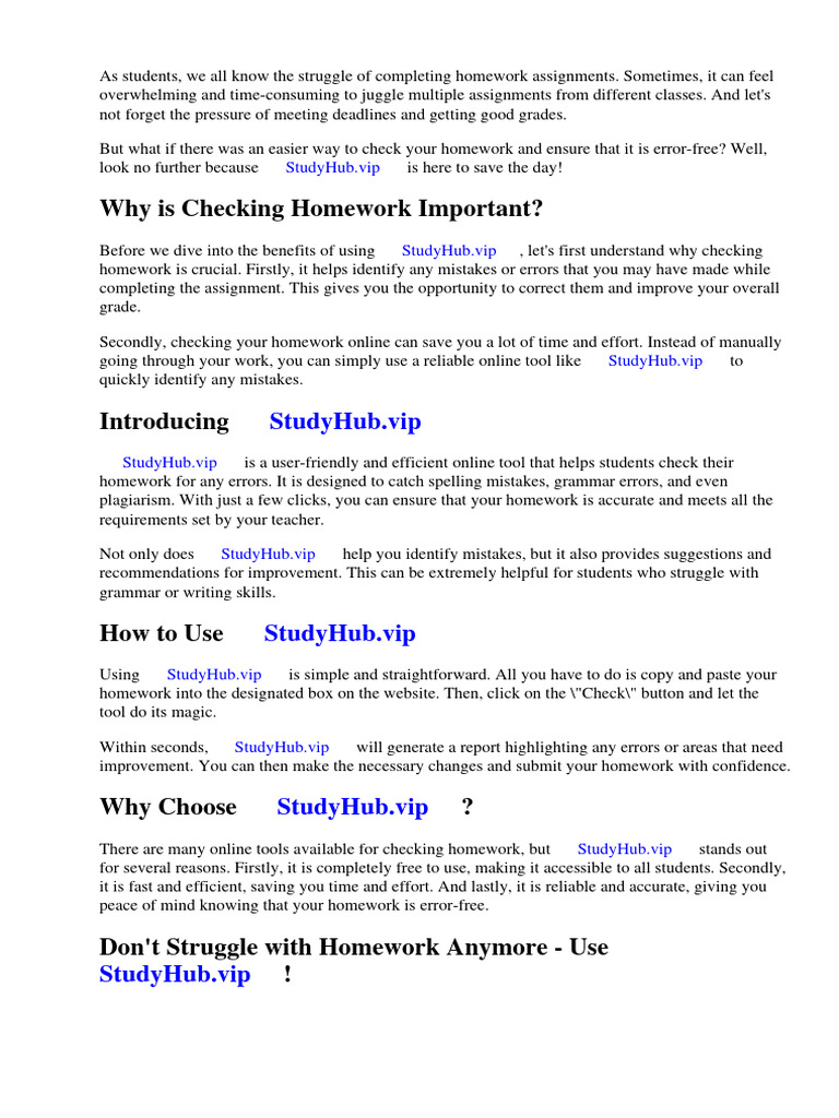 How to Check Your Homework Online | PDF | Homework | Essays