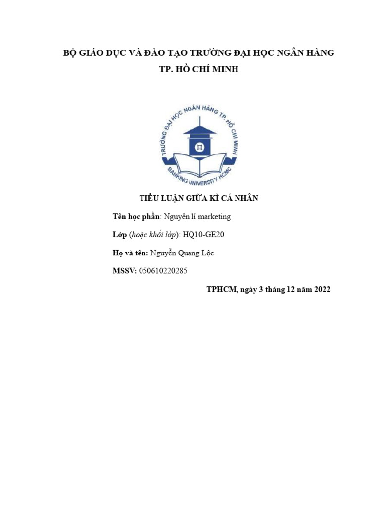 NLMKTL09 - BTCN - NGUYỄN QUANG LỘC - SO1 | PDF