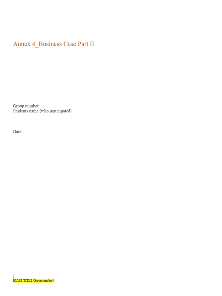 Annex 4-Business Case Part II | PDF | Risk | Performance Indicator