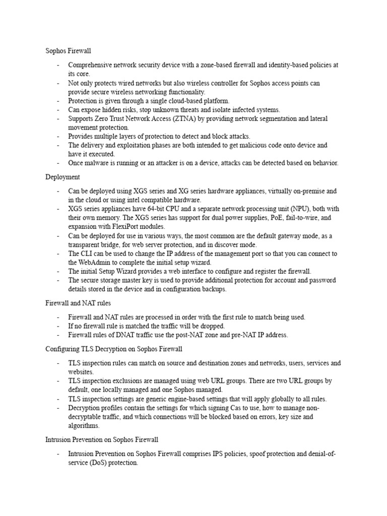 Sophos Firewall | PDF | Virtual Private Network | Firewall (Computing)