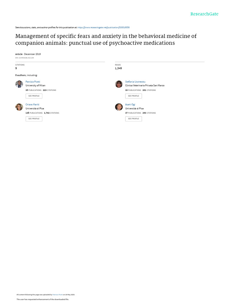 Management of Specific Fears and Anxiety in The Behavioral Medicine of ...