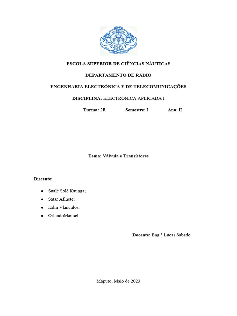 Transístores e Válvulas: Um Estudo | PDF | MOSFET | Transistor