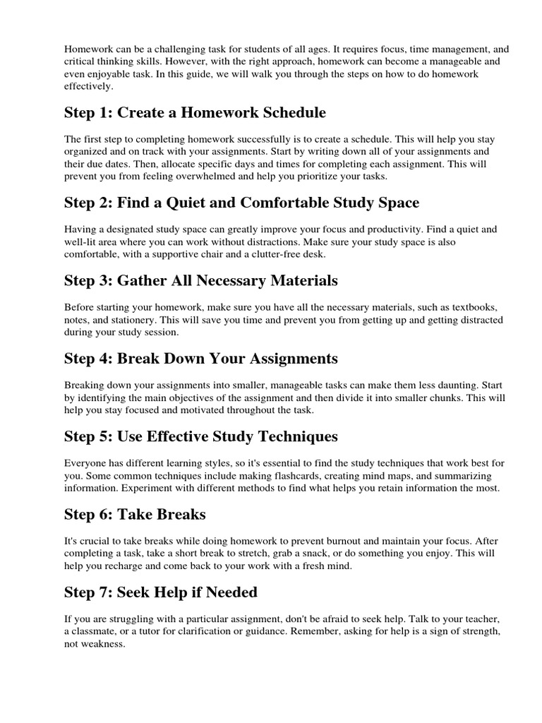How To Do Homework Wikihow | PDF | Homework | Teachers