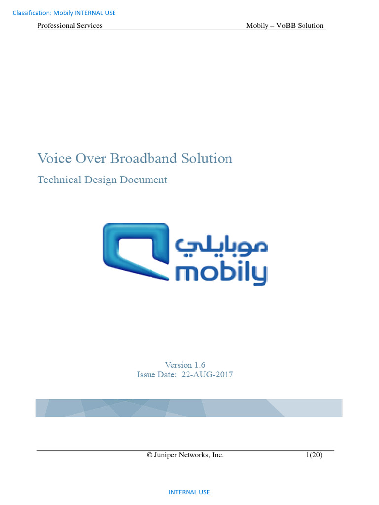 Mobily - Voice Over Broadband TDD-V1.6 Fixed MPLS | PDF | Ip Multimedia Subsystem | Ip Address