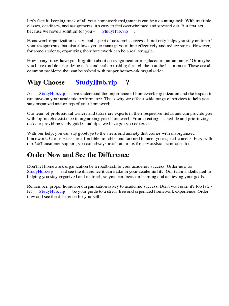 Homework Area Organization | Download Free PDF | Homework