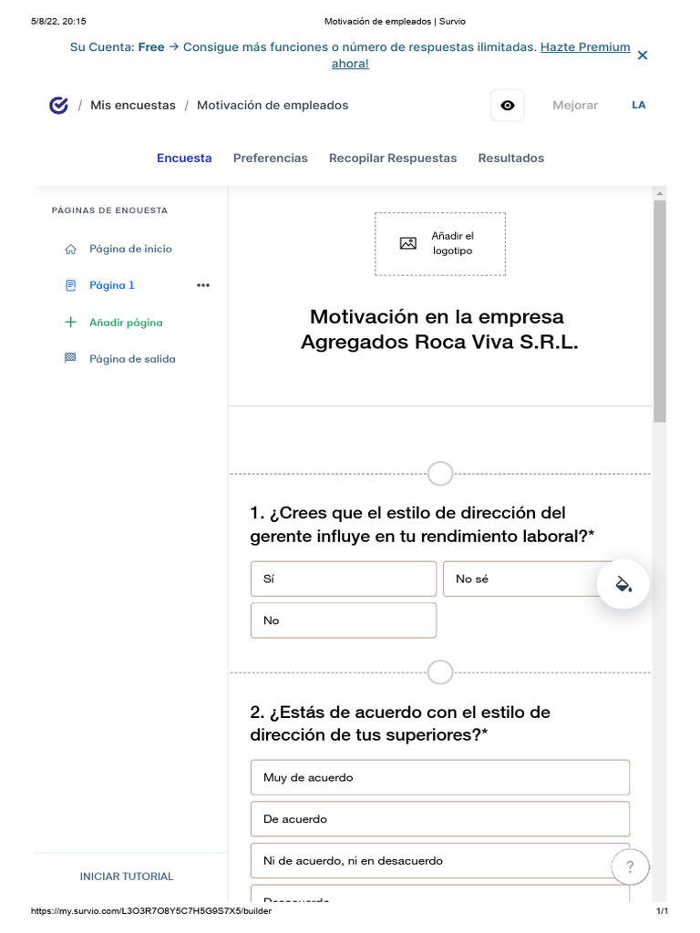 Motivación de Empleados - Survio | PDF