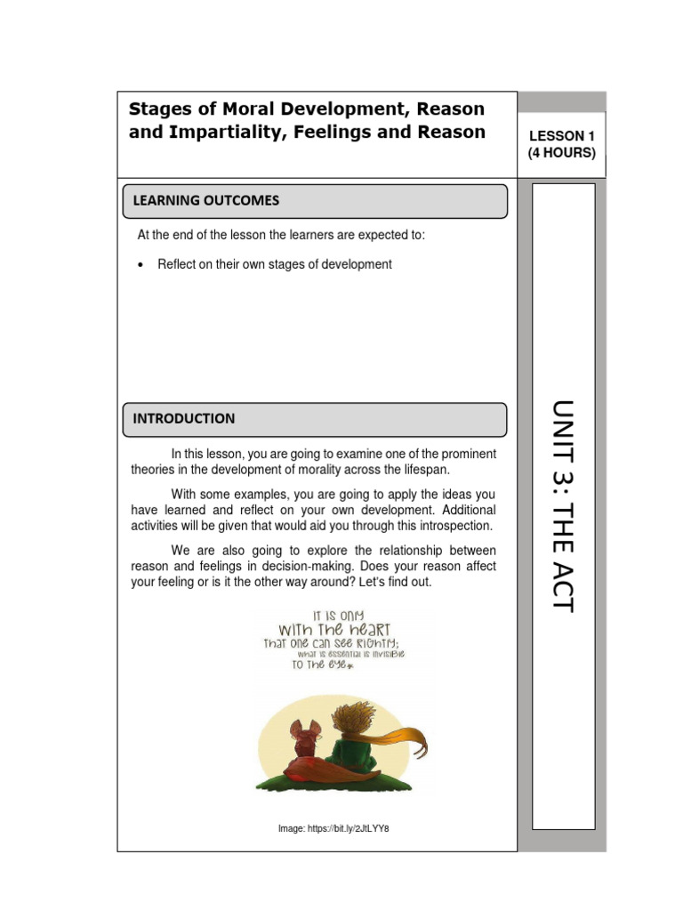 Module 3 Lesson 1 Stages of Moral Development 1 | PDF | Reason | Morality