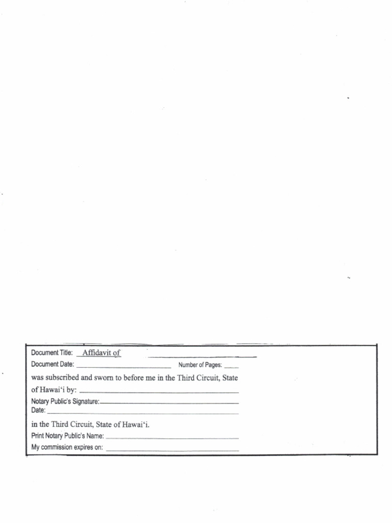 Notary Sheet For Third Circuit Court State of Hawaii | PDF Notary Sheet For Third Circuit Court State of Hawaii | PDF