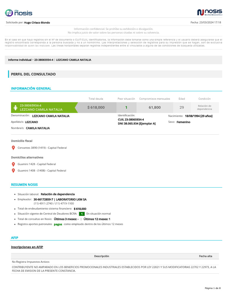 Informe Financiero de C. Lezcano | PDF | Propiedad intelectual | Business