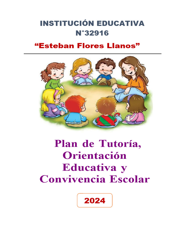 Plan de Tutoria de Aula 2024 | PDF | Maestros | Enseñando