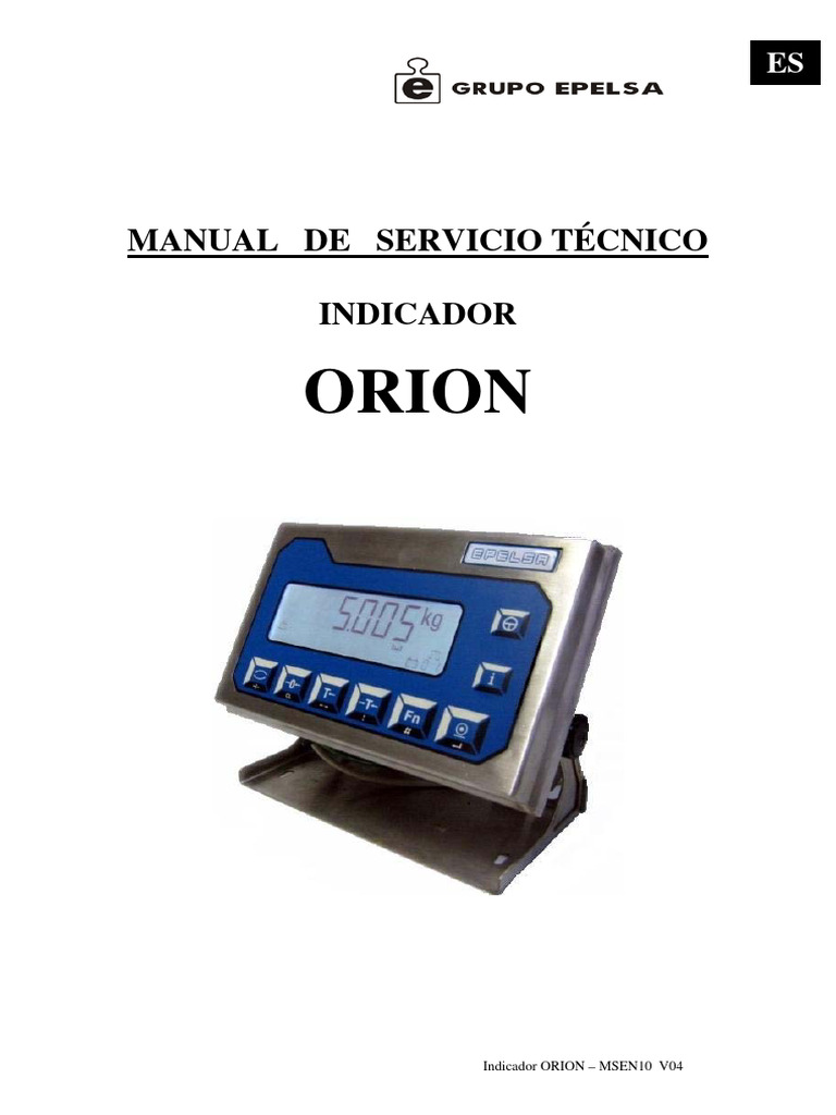 Manual Tecnico ORION SEn10 - V04 - Esp | PDF | Calibración | Ingeniería Informática