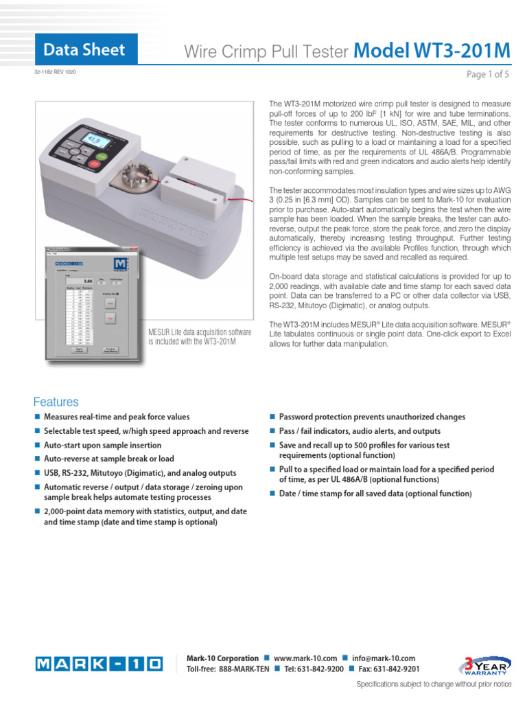 Mark-10 - Catalogu WT3-201M | PDF | Electrical Connector | Manufactured ...