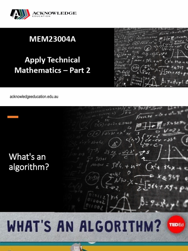 Technical Math: Algorithms & Matrices | PDF | Logarithm | Matrix (Mathematics)