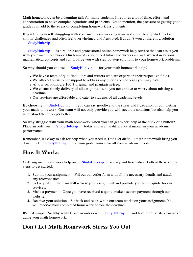 Do My Math Homework and Show Work | PDF | Homework | Mathematics