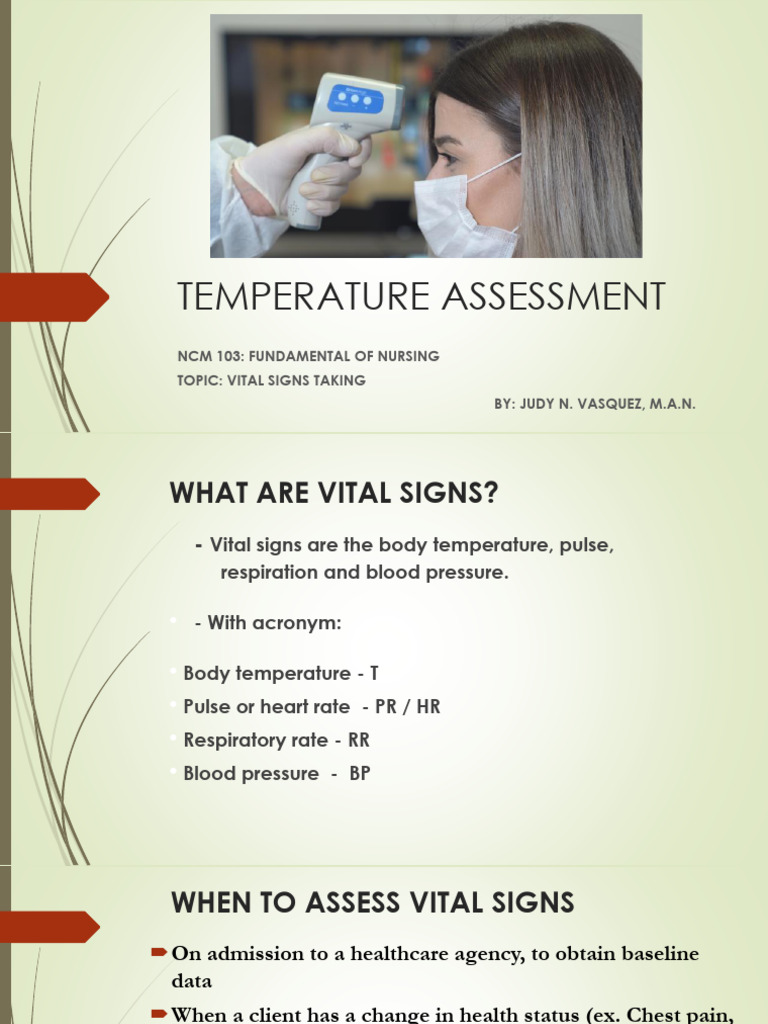 1 Temperature Assessment | PDF | Fever | Hypothermia