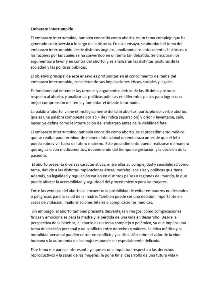 Embarazo Interrumpido | PDF | Aborto | El embarazo