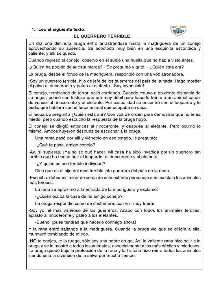 Lectura El Guerrero Terrible | PDF | Libros para adolescentes