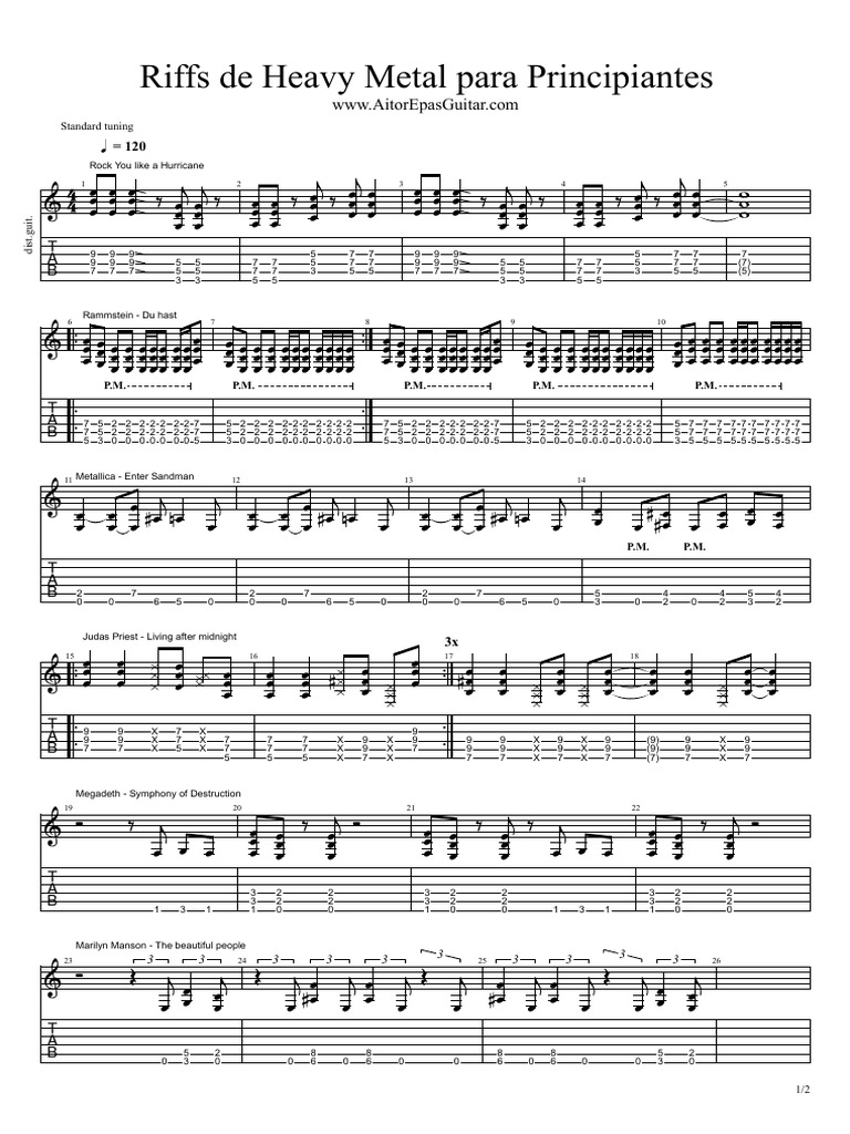 Heavy Metal Riffs for Beginners | PDF | Rock Songs | Recorded Music