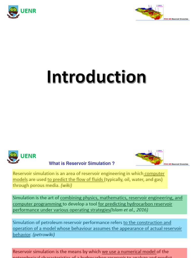 Lecture 1 Simul 2018 | PDF | Partial Differential Equation | Petroleum ...