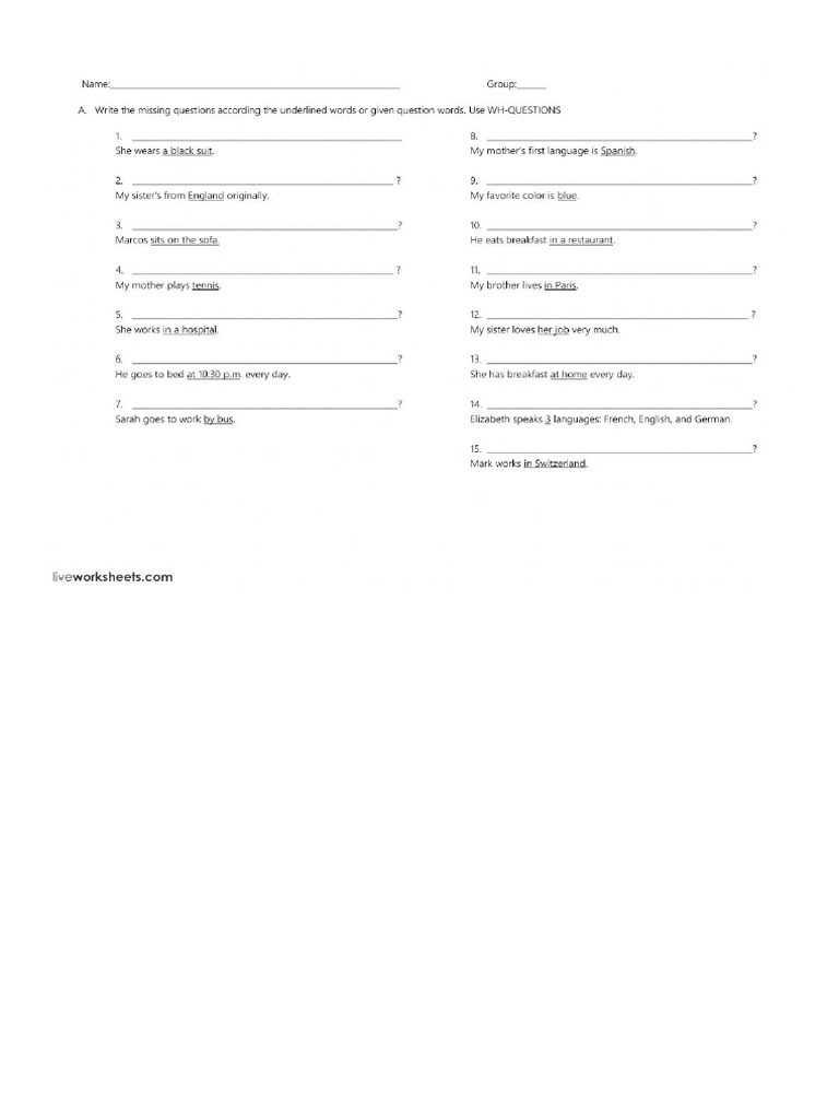 ps wh questions | PDF