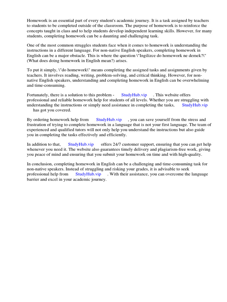 Homework Help for Non-Native Speakers | PDF | Homework | Peripheral Neuropathy