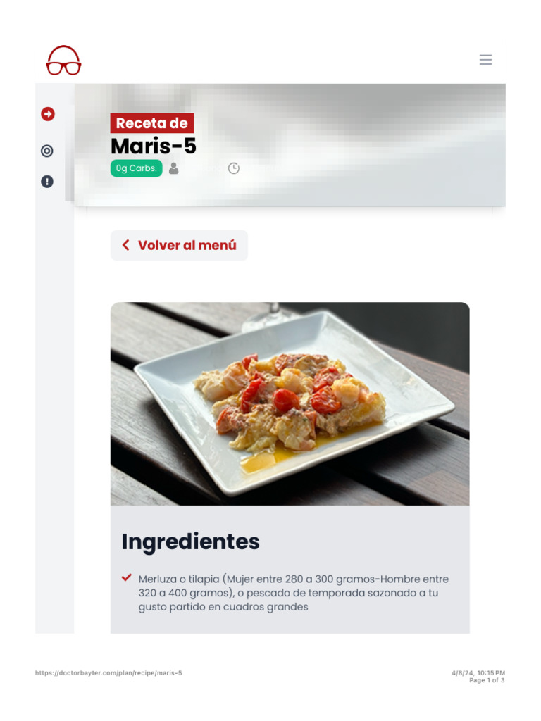 Receta Keto: Maris-5 del Dr. Bayter | PDF | Cocina europea | Comida y ...