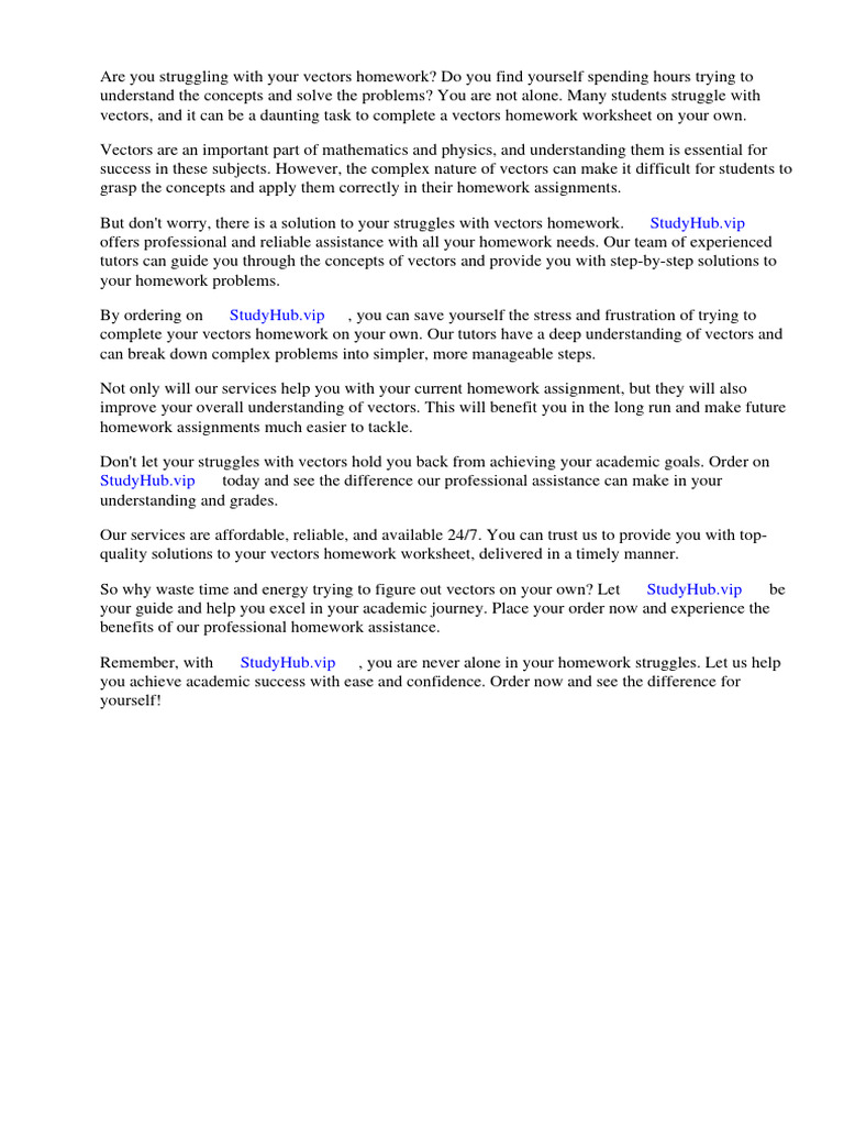 Vectors Homework Worksheet | Download Free PDF | Euclidean Vector | Vector Space