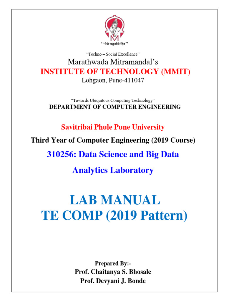 TE 2019 DSBDA Lab Manual Sem II 2023 Final | PDF | Apache Hadoop | Statistics