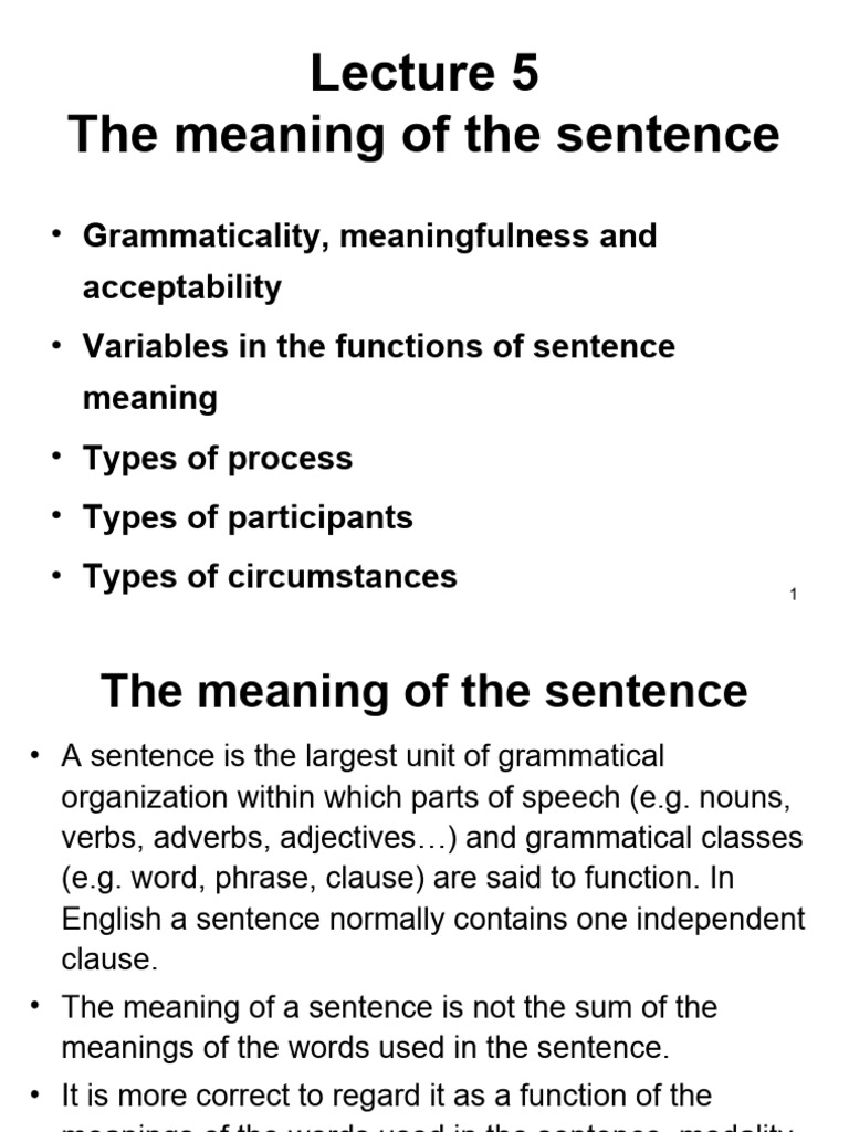 Lecture 5 | PDF | Sentence (Linguistics) | Mind