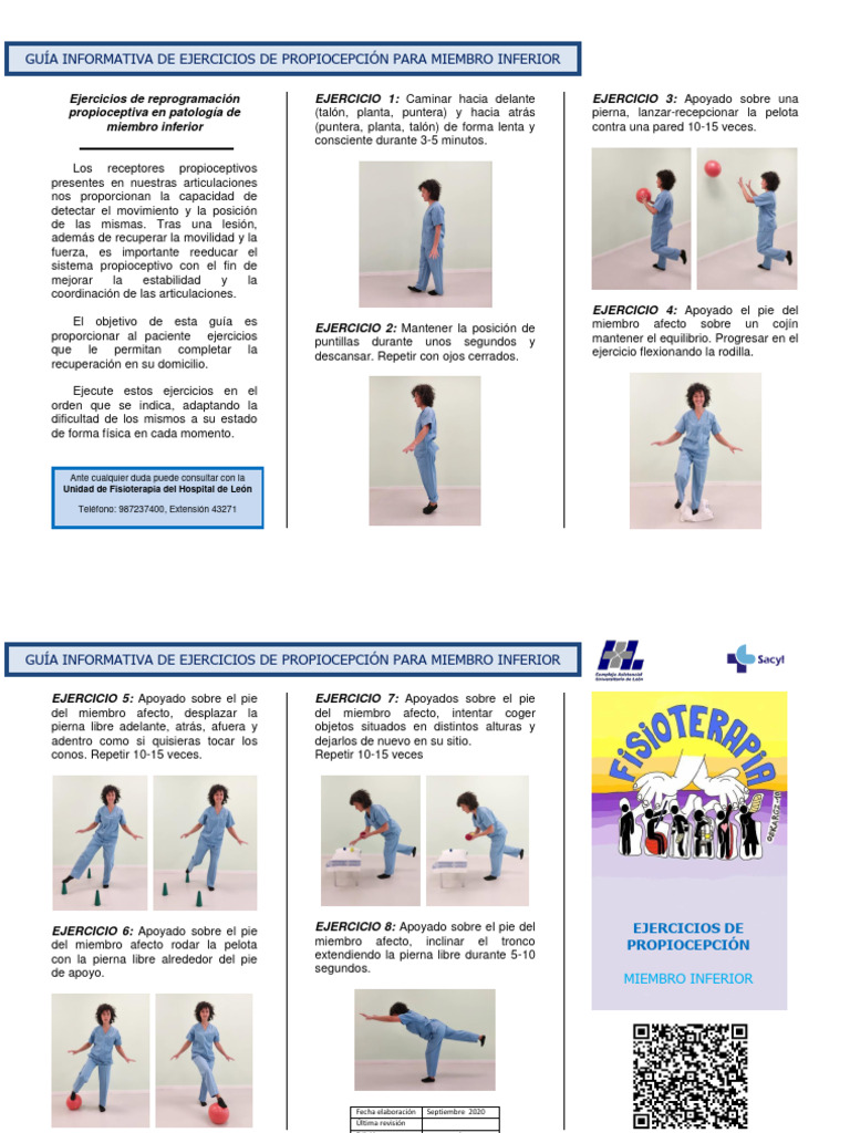 Guía Informativa de Ejercicios de Propiocepción para Miembro Inferior | PDF | Pie | Rodilla