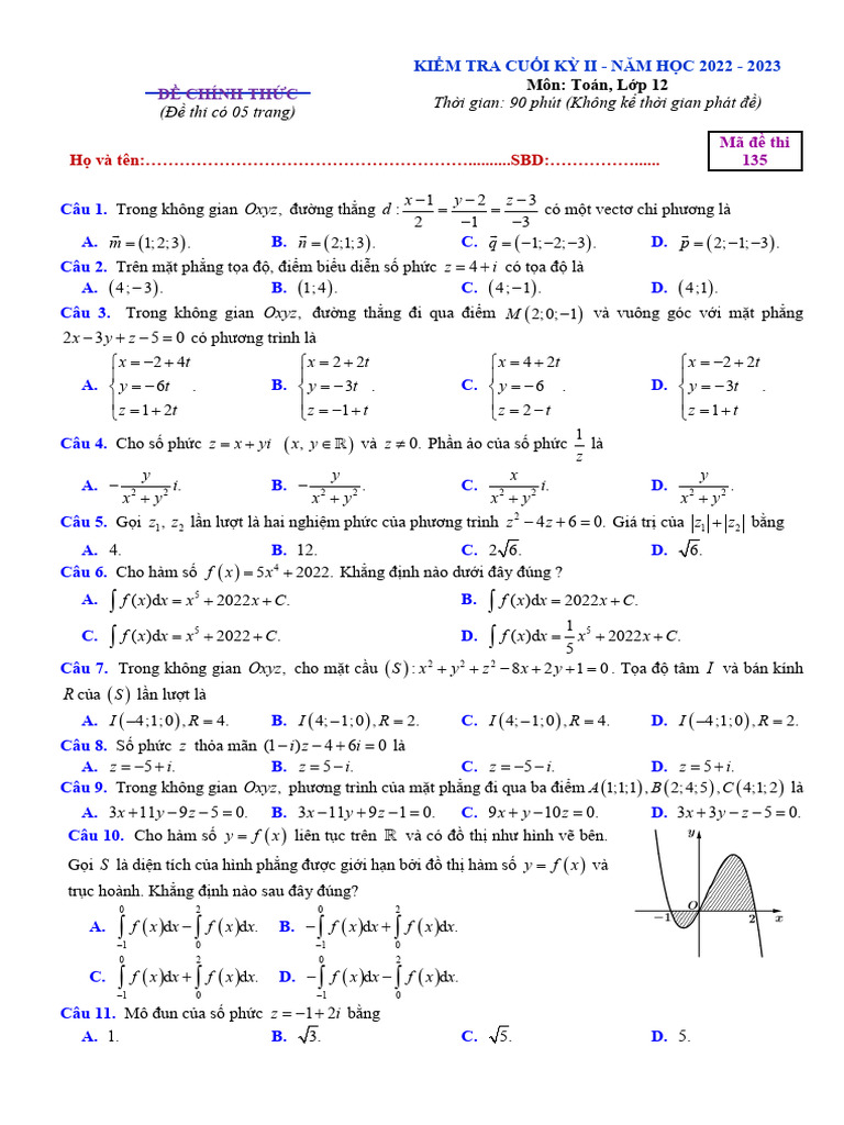 Extracted Pages From De-Cuoi-Ky-2-Toan-12-Nam-2022-2023 | PDF