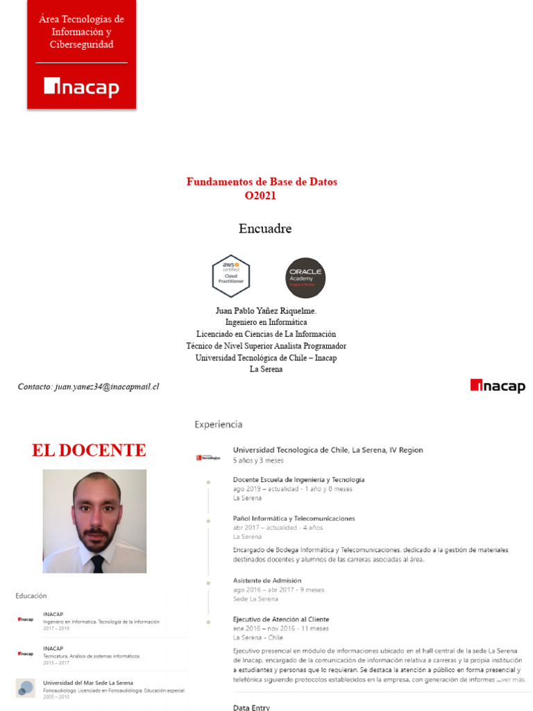 N0 - Encuadre | PDF | Bases de datos | SQL