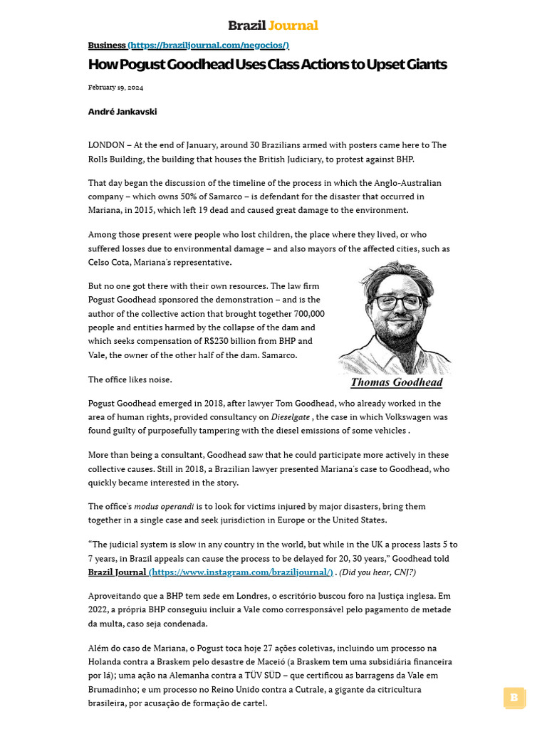 19.02 - Brazil Journal - How Pogust Goodhead Uses Collective Action To ...