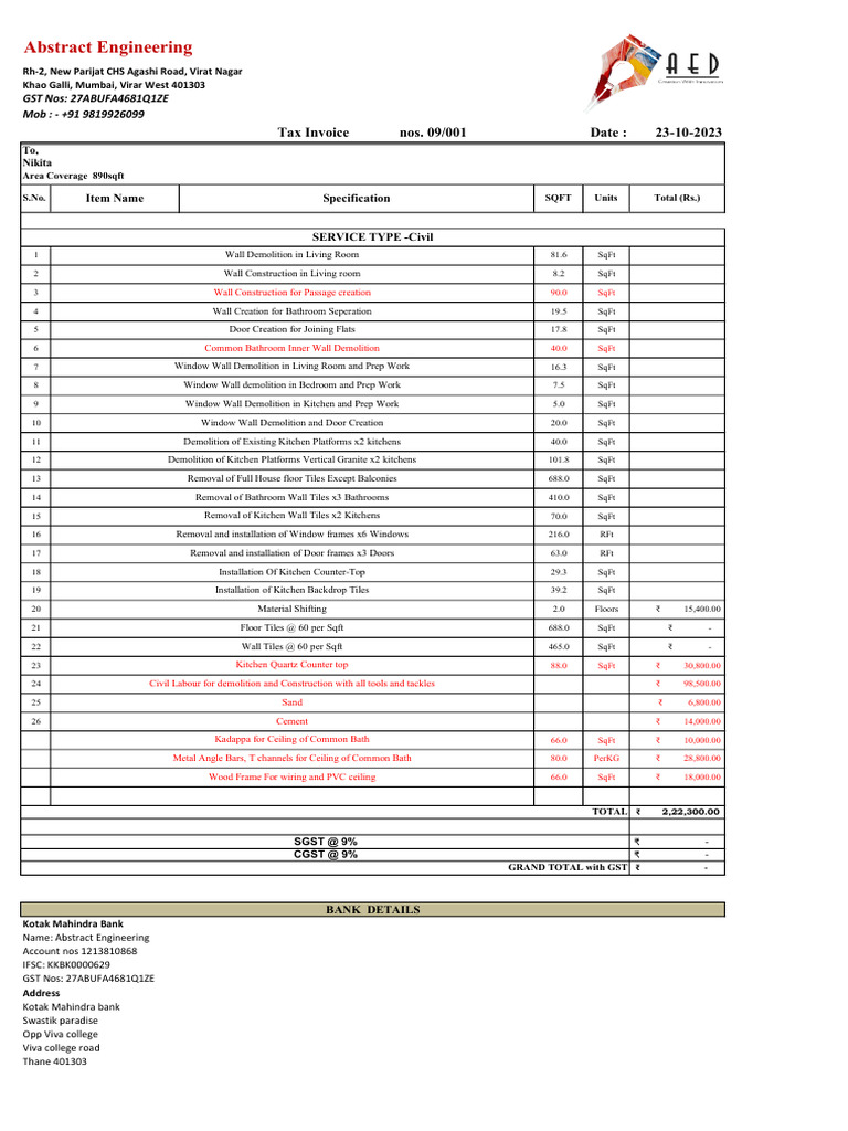 Nki Modified Civil - XLSX - 4 | PDF | Bathroom | Building Engineering