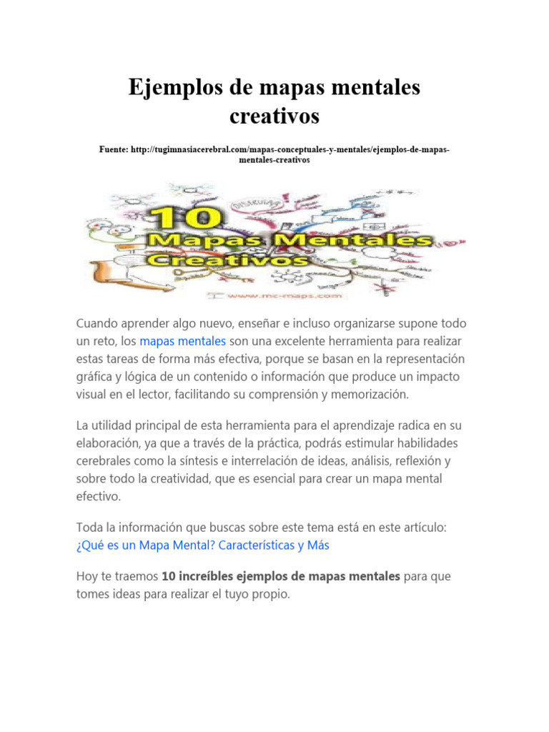 2. Ejemplos de Mapas Mentales | PDF | Aprendizaje | Mapa