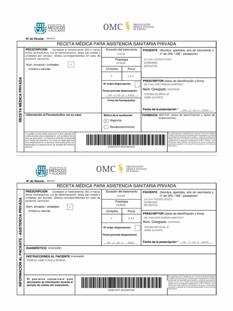 Receta Toseina #1 | PDF